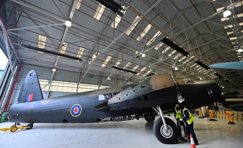 Restored Wellington Bomber moved into RAF Museum Display Hall ...